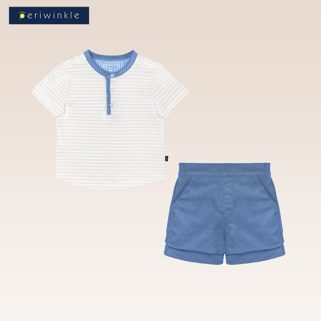 Periwinkle Baby Boy Isaac Ivory Shirt and Shorts Set | Shopee Philippines