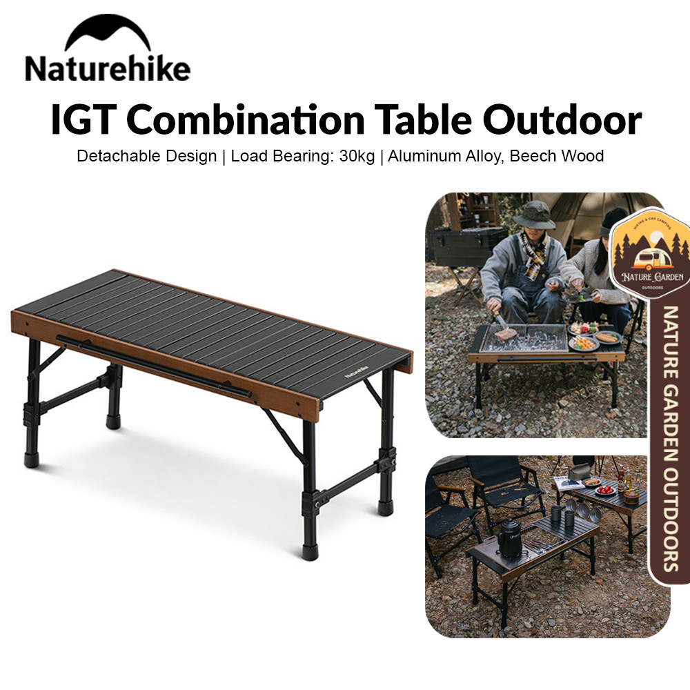 Naturehike IGT Combination Table Outdoor Portable Folding Picnic BBQ Aluminum Alloy Table ...