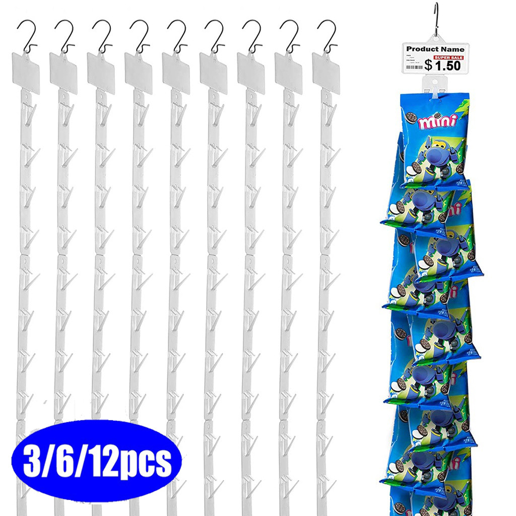 Food Storage Hanging Strip with Hooks Universal Convenience Store Shelf ...