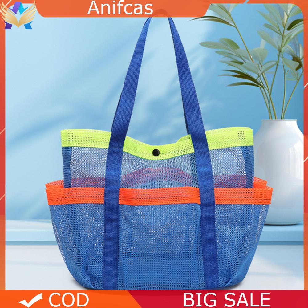 Mesh Beach Bag 7 Pockets Foldable Swimming Pool Bag Waterproof for ...