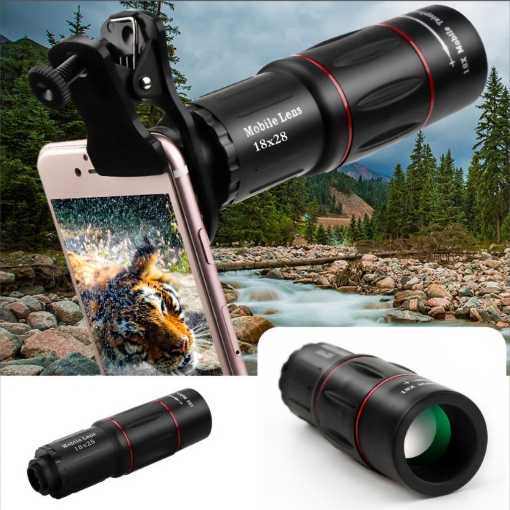 Universal 18X 28X Monocular Zoom HD Optical Mobile Phone Lens ...