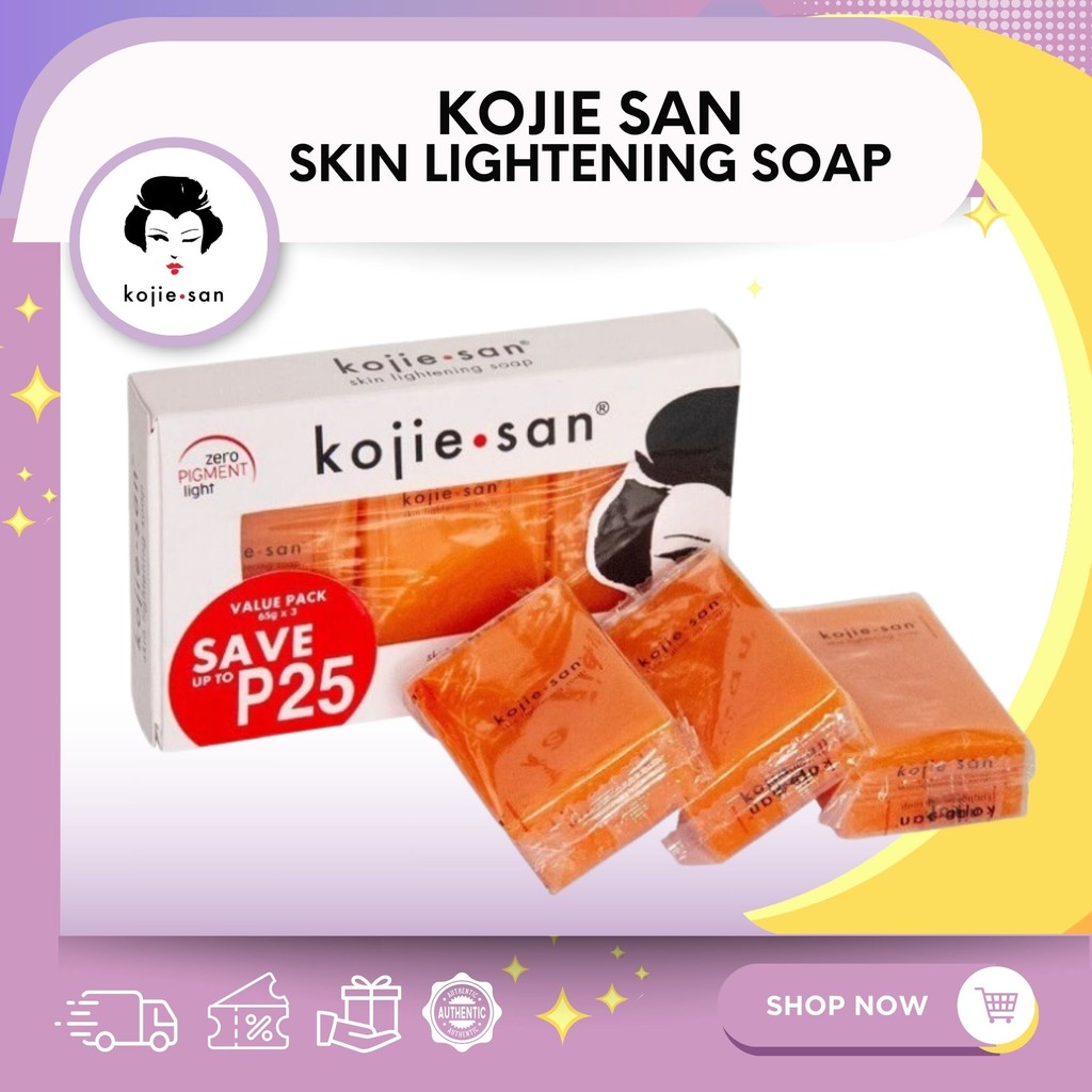 Kojie San Skin Lightening Soap 3 BARS x 65g | Kojic Soap KojieSan ...
