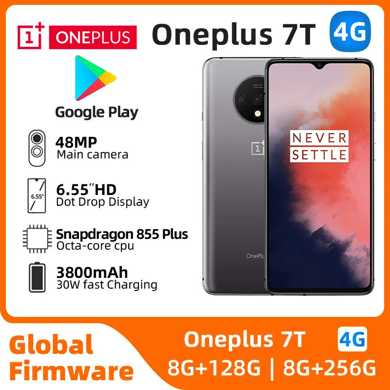 Oneplus 7T Mobile Phone 4G LTE 6.41" 8GB RAM 128GB Dual SIM Card Full ...