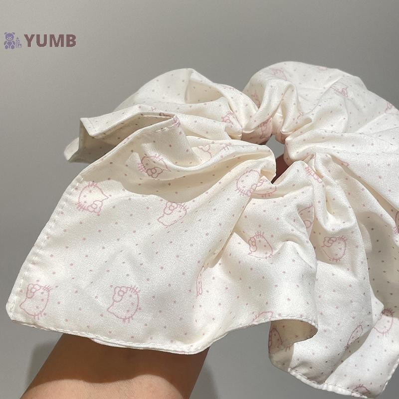 YUMB Retro ck Kitty Polka Dot Square Scarf Korean Style Low Ponytail ...