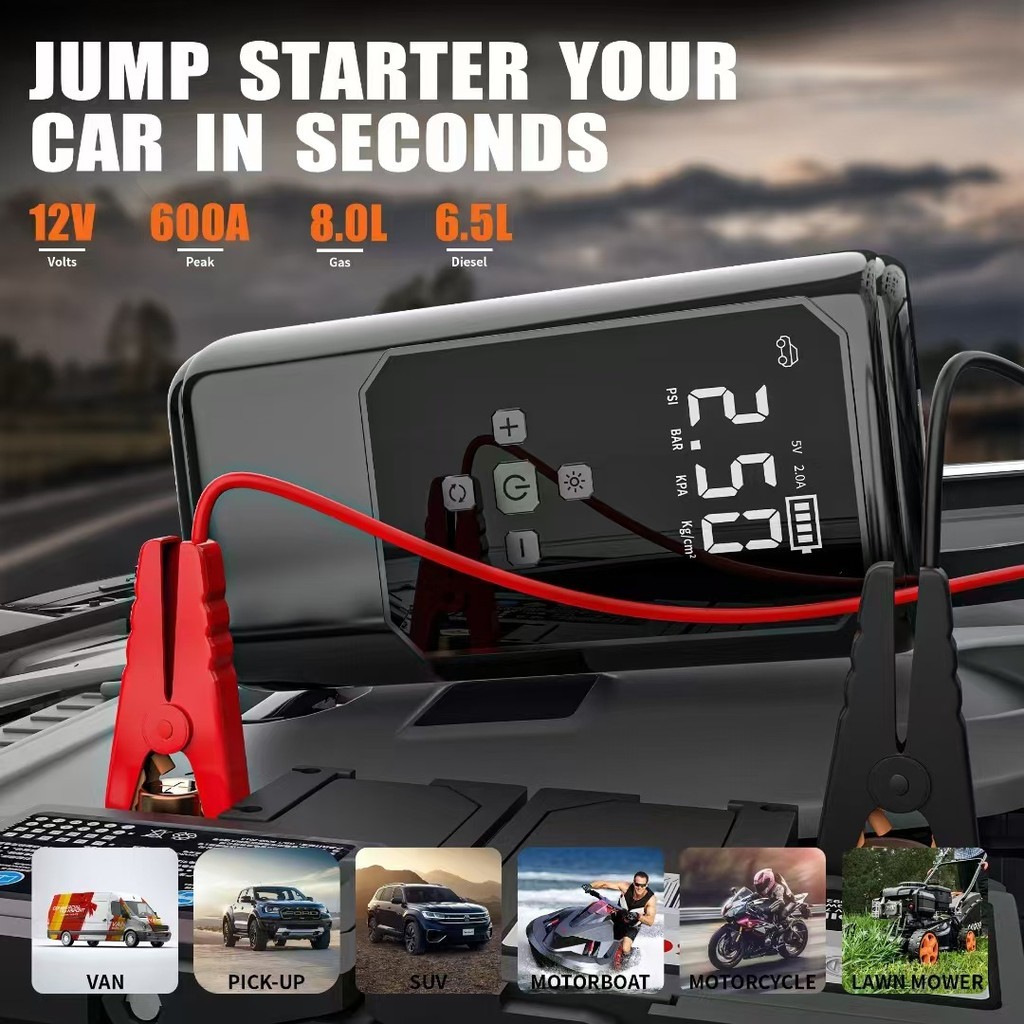 4 in 1 jump starter 10000mAh jump starter for car with air pump jump ...