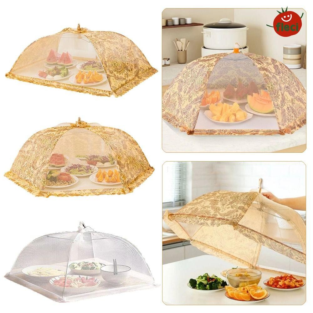 FLECI Dining Table Mesh Cover, Anti Fly Mosquito Foldable Food Covers ...