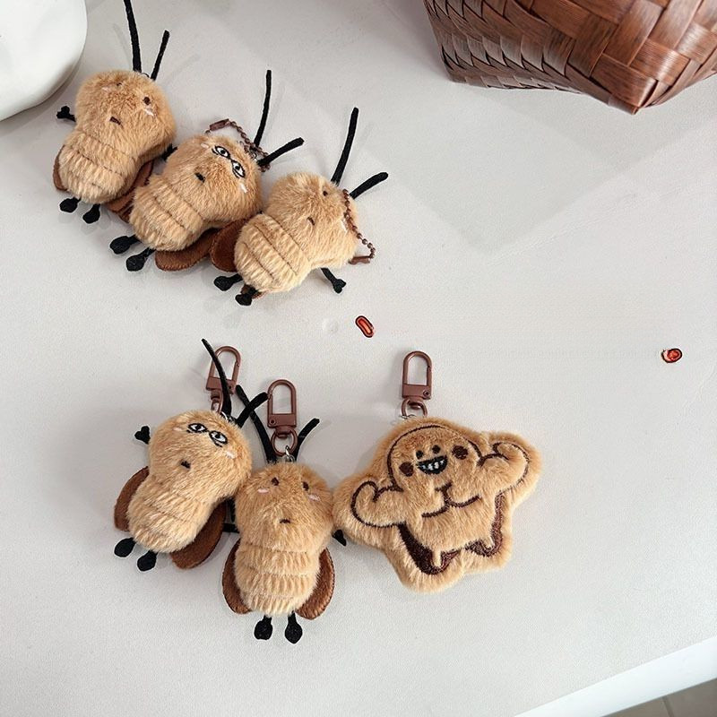 Cartoon Plush Cute Cockroach Keychain Student Backpack Pendant Animal ...