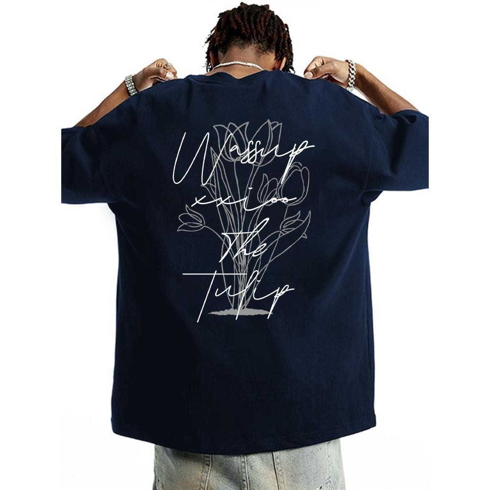 WASSUP Rose Cotton Short Sleeve American Trendy Brand Couple's T-shirt ...