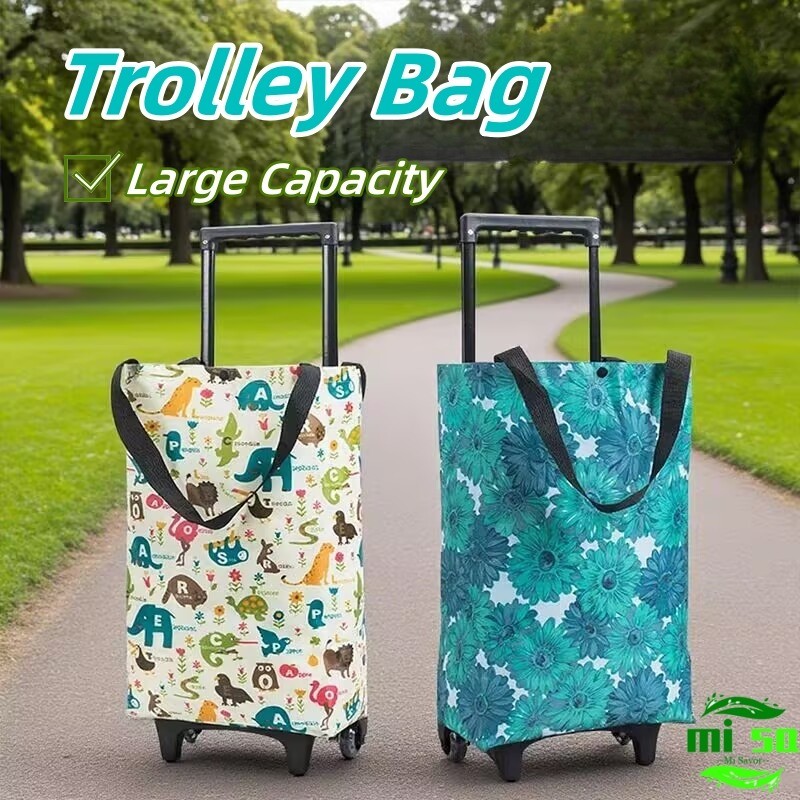 Shopping Trolley Bag Trolley Bag Foldable Shopping Bag with Wheels ...