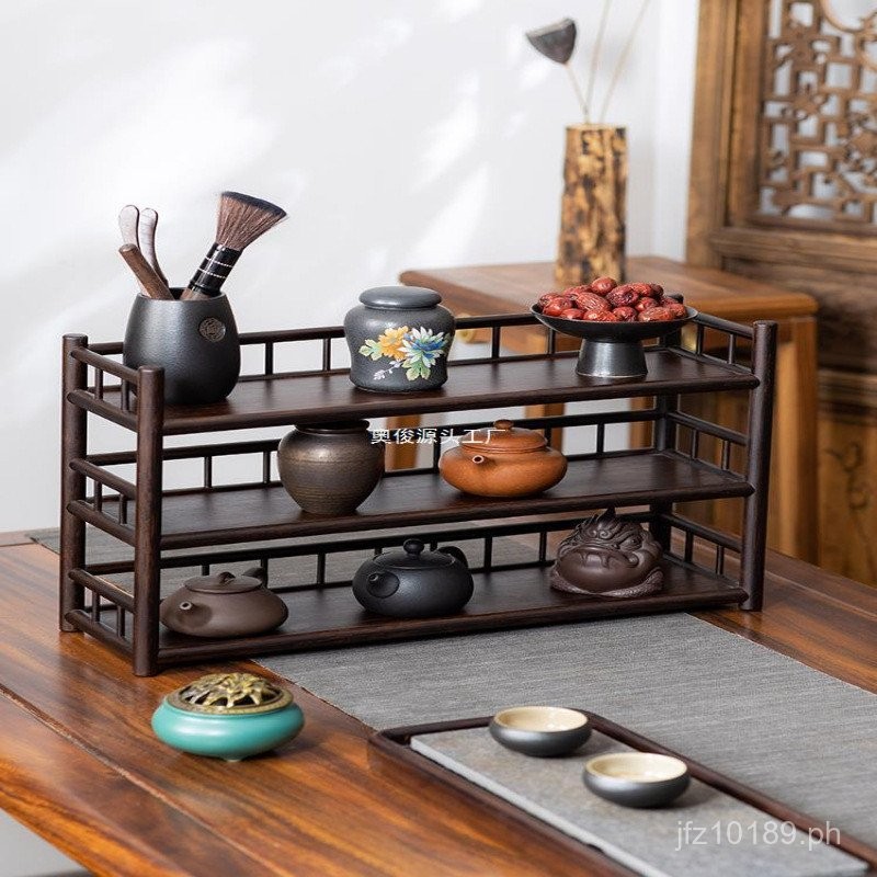 Bogu Rack Desktop Storage Rack Small Tea Set Organizer Zisha Teapot ...