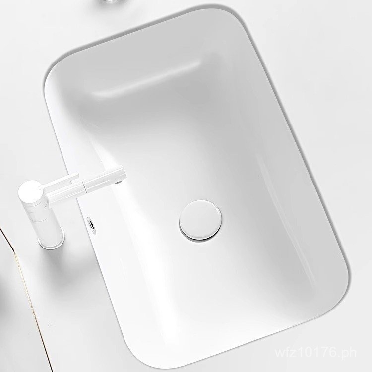 Undercounter Basin Balcony Wash Basin Household Embedded Ceramic Arc ...