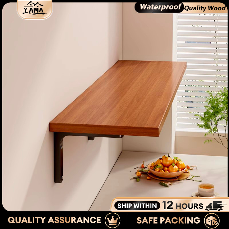 Wall Shelves Floating Wood 50KG Water Resistant-Space Saving Storage ...