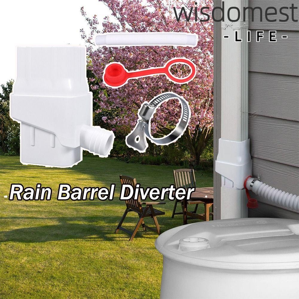 WISDOMEST Rain Barrel Diverter, from Gutter with 5FT Hose to Collect ...