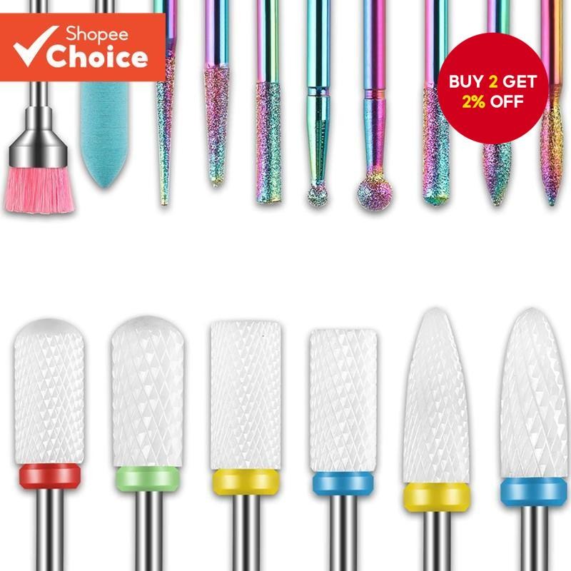 16pcs Nail Drill Bits Set, 3/32 Inch Diamond Electric Nail File ...