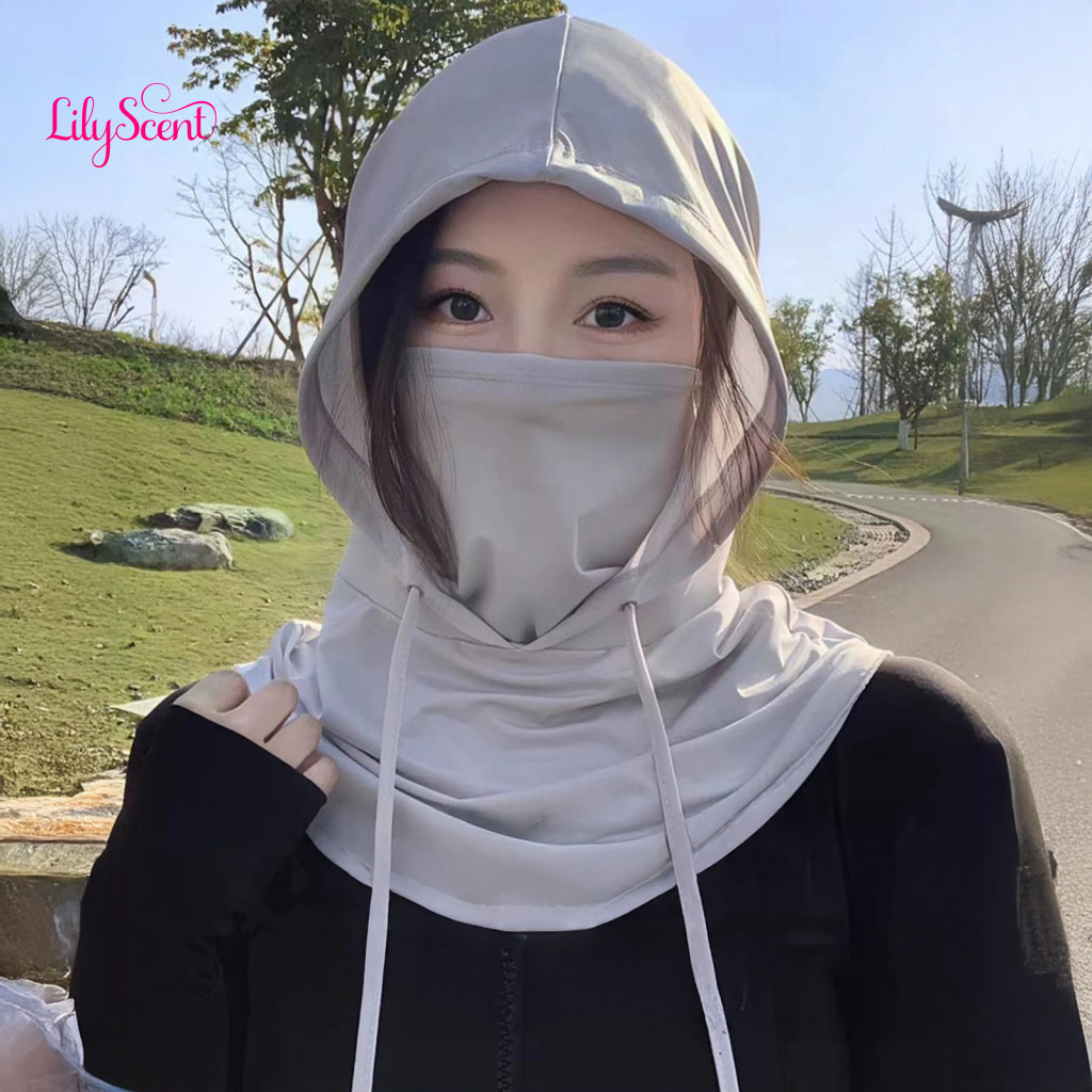 [LILY] Cool and Comfortable Face Guard Set Elastic Arm Sleeves for Uv ...
