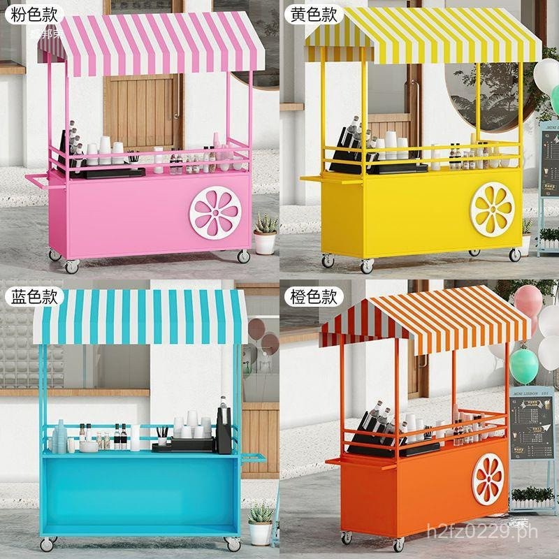 Compact Street Stall Cart Night Market Stall Outdoor Mobile Ice Powder ...