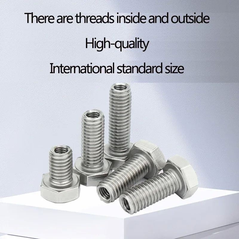 304 Stainless Steel Outer Hexagon Internal And External Threads Bolts ...