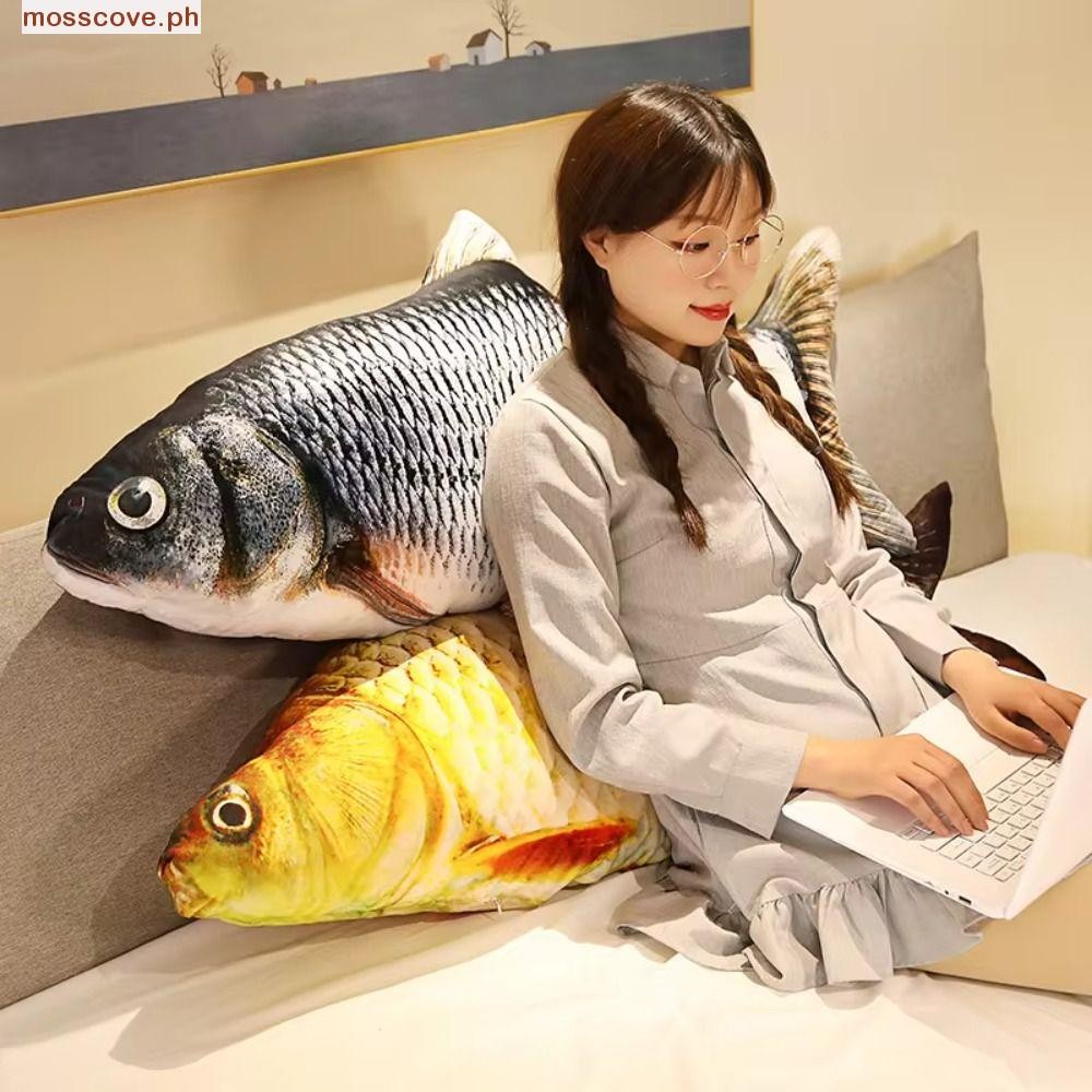 MOSSCOVE Simulation Fish Plush Toys, Grass Carp Crucian Carp Cartoon ...