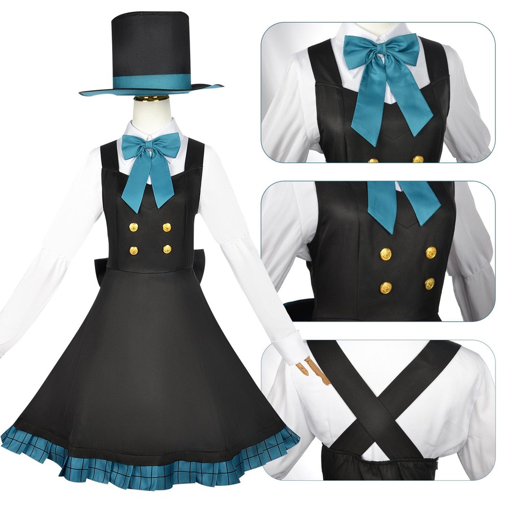 Genshin Impact kids Lyney Lynette Costume Cosplay Party Role Play Amine ...