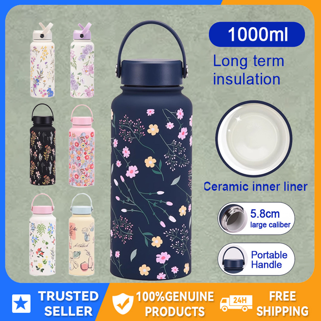 Hilee 1000ML Sakura Spring Blossom Series Hydration Flask Vacuum Flask ...
