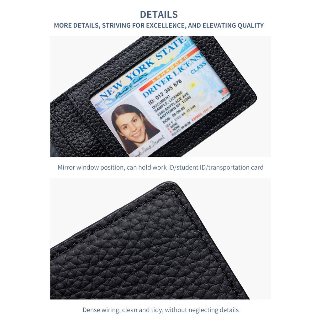 New top layer cowhide ID card holder ultra-thin leather creative driver ...