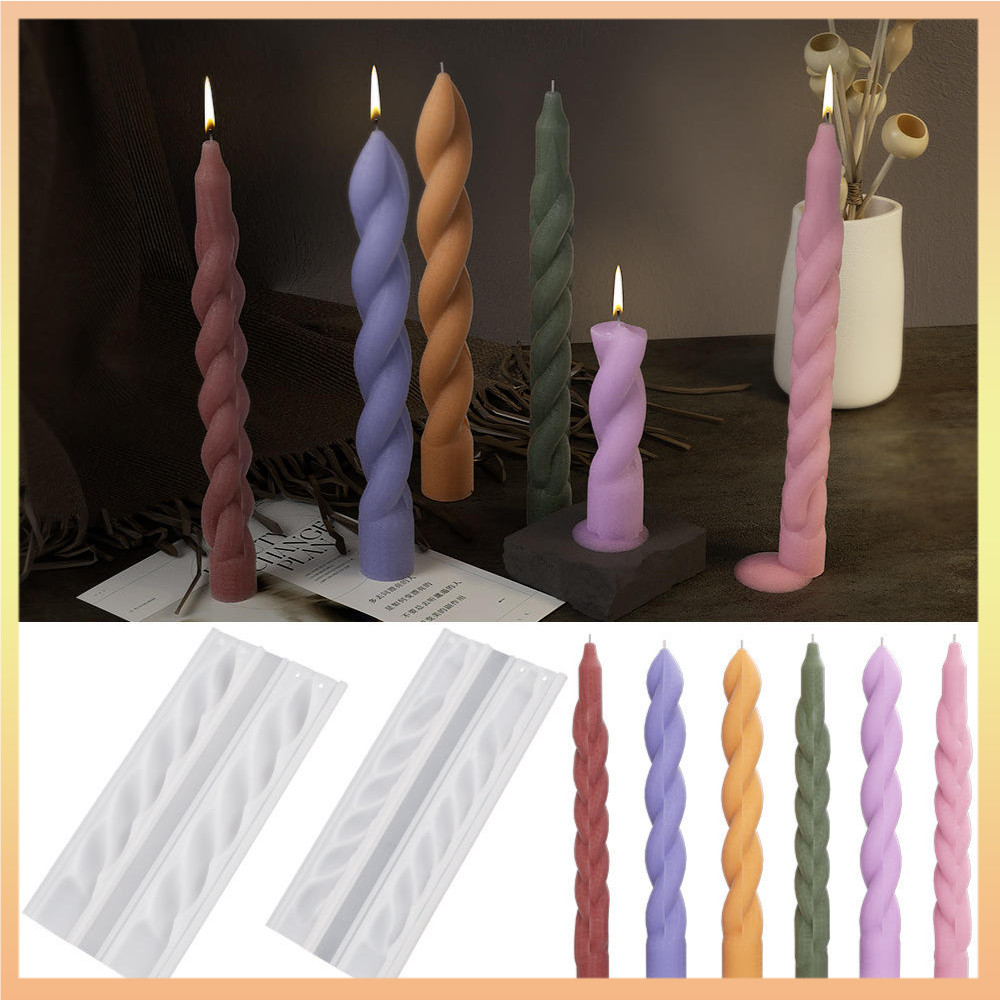 DIY Spiral Twist Shape Candle Silicone Mould Resin Plaster Mould Open ...