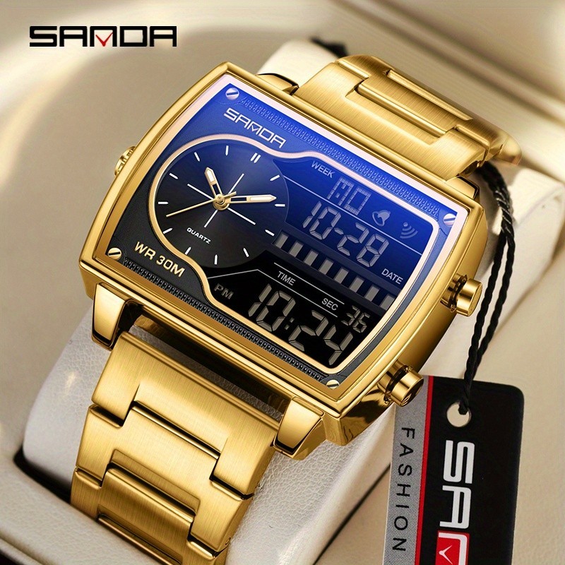 SANDA Personalized dual display multifunctional square trendy anti drop ...