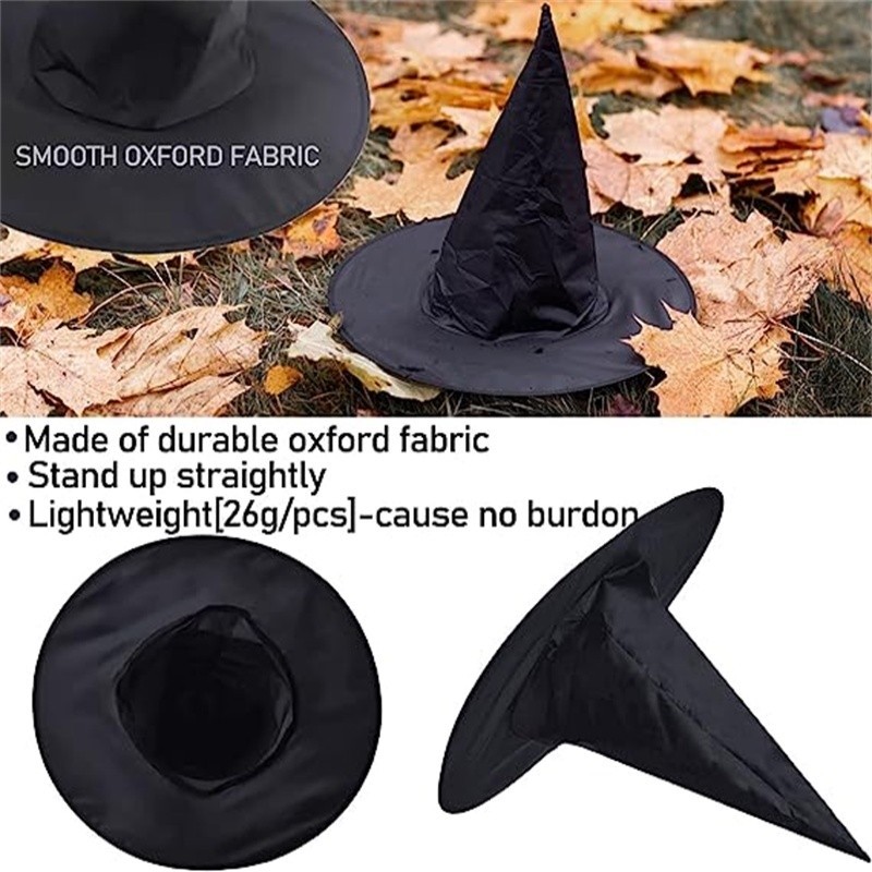 Unisex Halloween Black Witch Hats Costume & Cosplay Wizard Hat Party ...