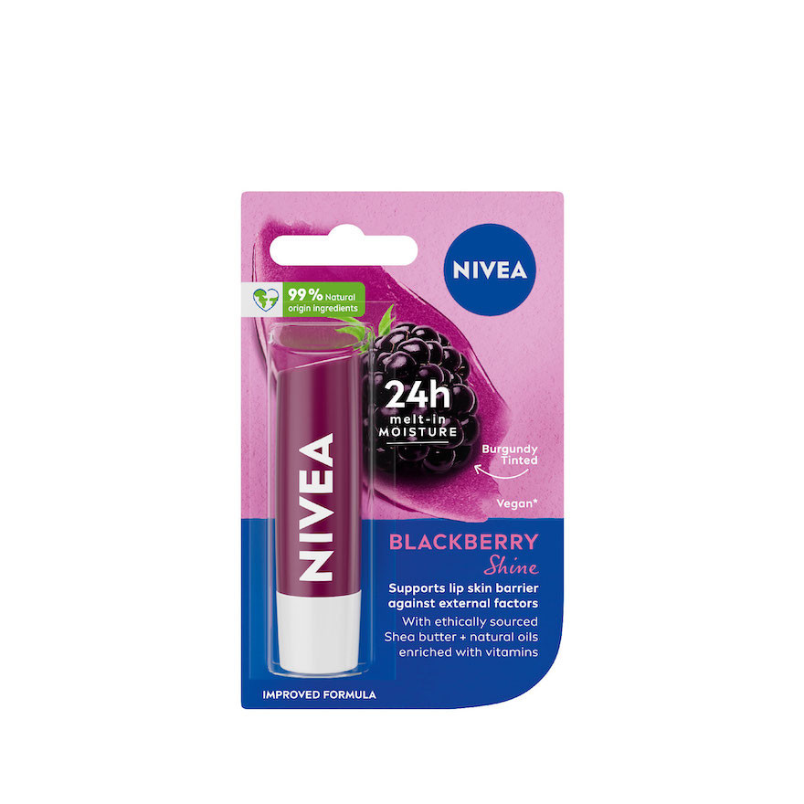 NIVEA Blackberry Shine Caring Lip Balm 4.8g | Shopee Philippines