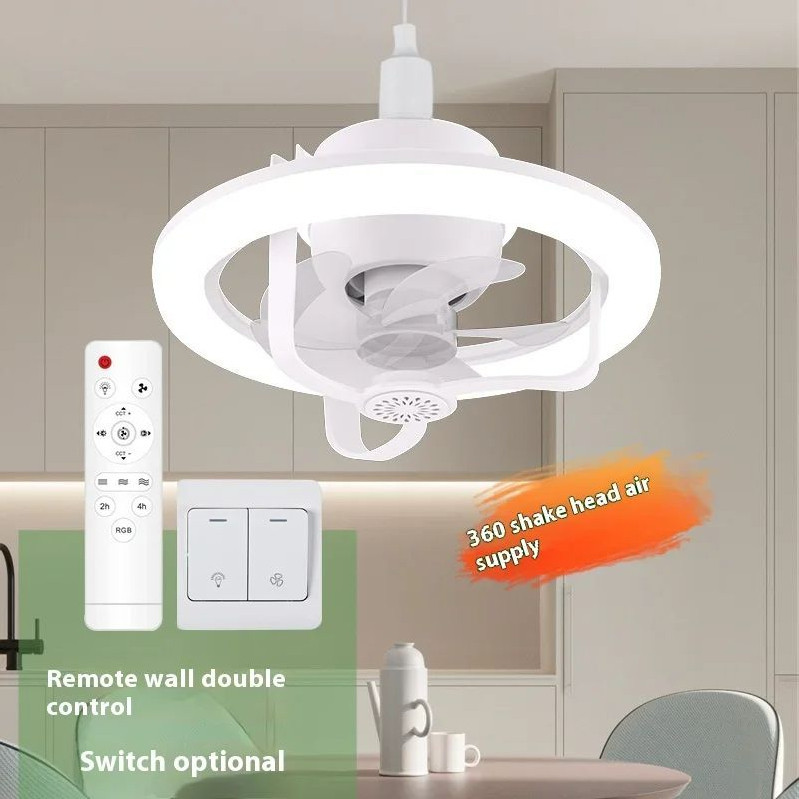 360 ° Rotating Ceiling Fan Light E27 Intelligent Fan With Remote 3 ...