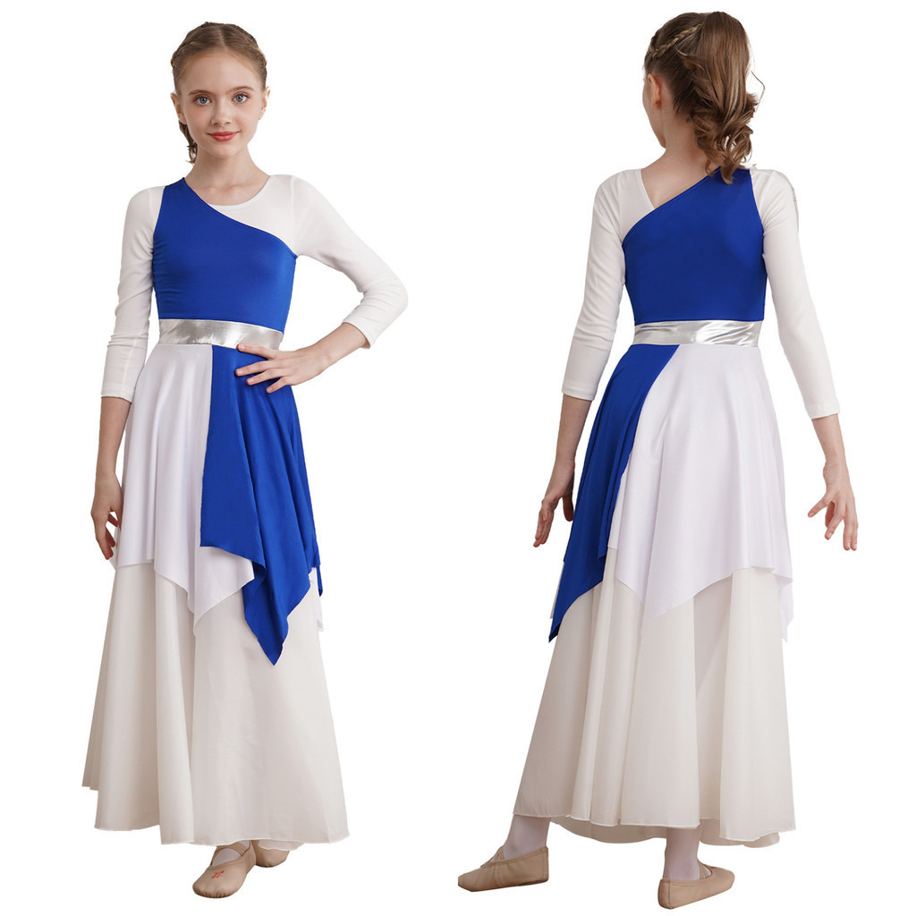 Kids Girls Modern Lyrical Dance Dress Church Choir Praise Worship ...