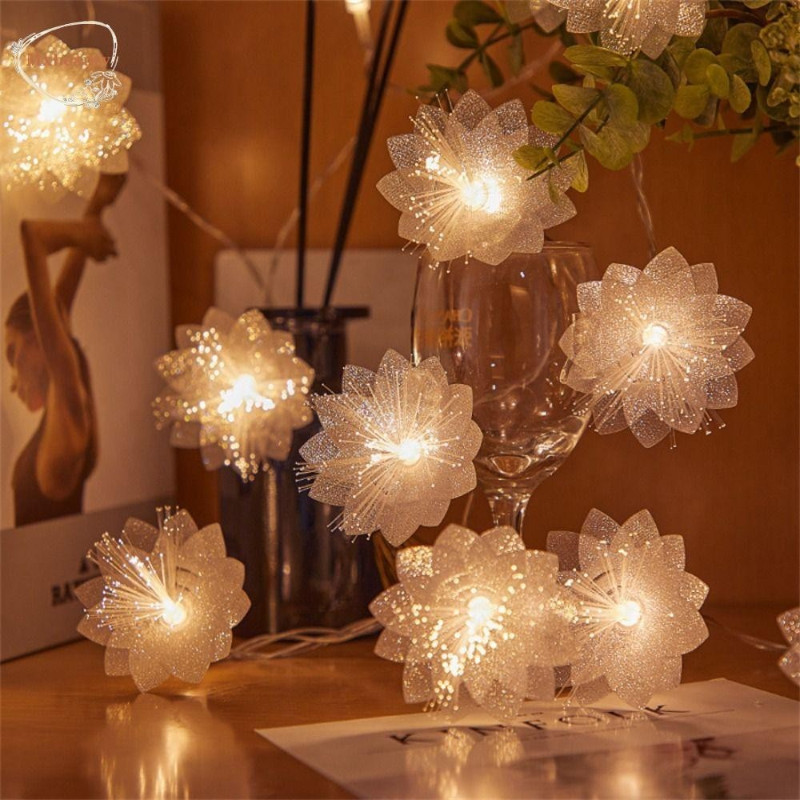 Fiber Optic Flower String Lights, LED Flash Fairy Lamps, Creative ...