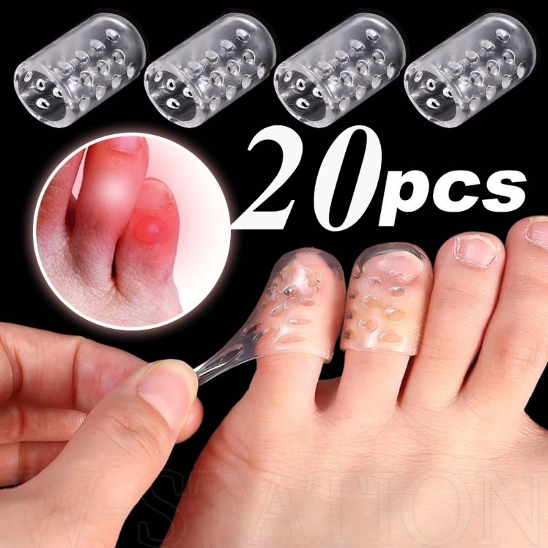 20pcs Silicone Toe Protector Corns Blisters Protector Gel Little Toe ...