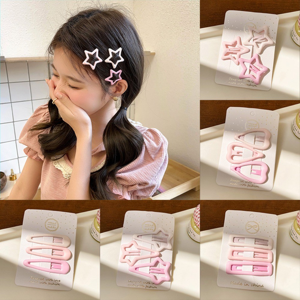 Dopamine Pink Gradient Pentagram BB Clip Cute Sweet Hair Accessory ...