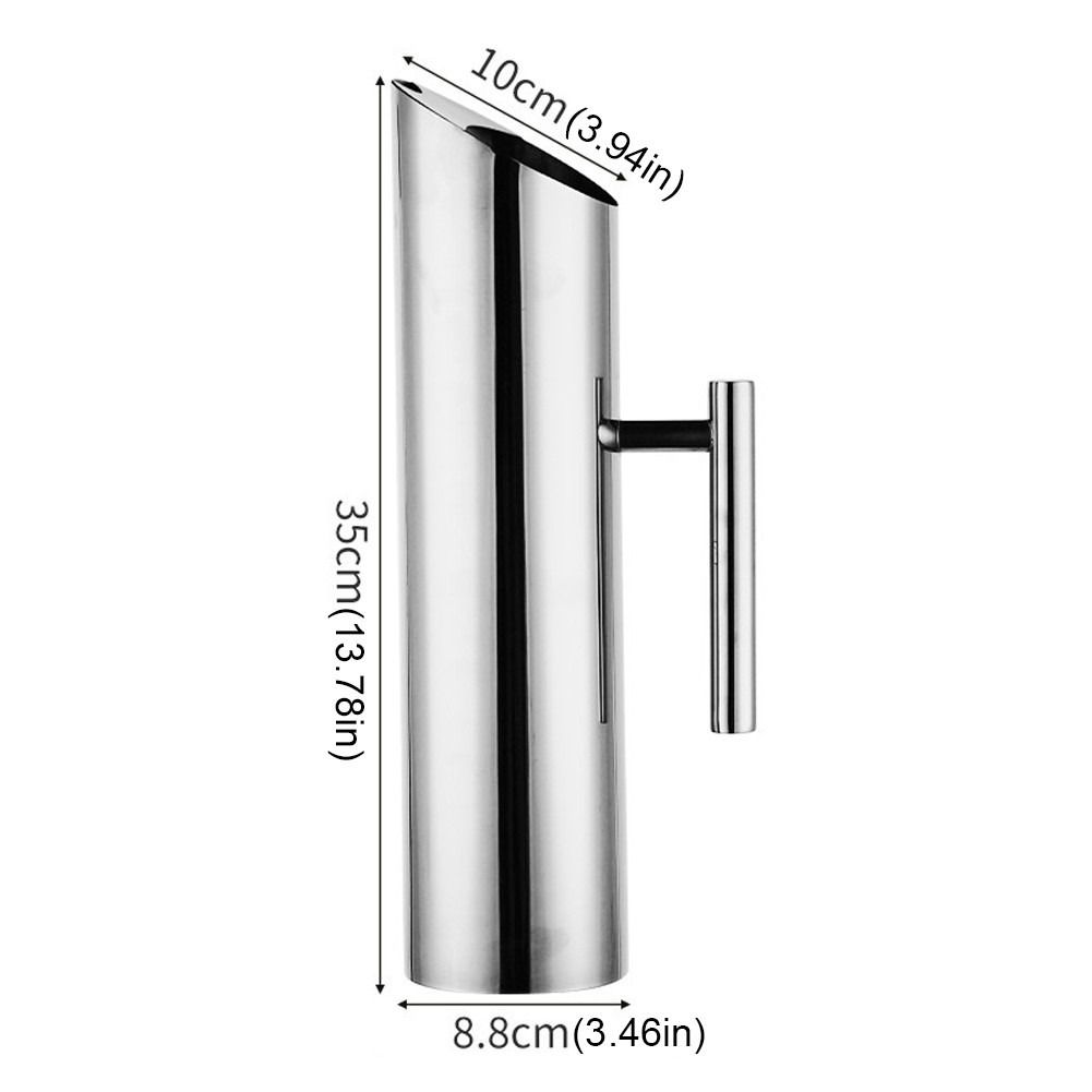 1/1.5L/2L Pitcher Pot Straight Tie Pot Stainless Steel Beer Jar Cold ...