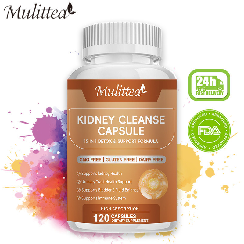 Mulittea Kidney Cleanse Capsule for Kidney Cleanse Detox&Repair Support Bladder Urinary Tract ...