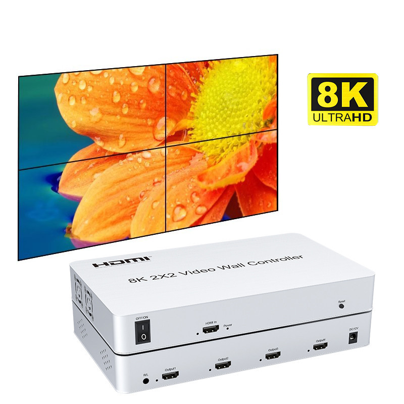 8K 2x2 Video Wall Controller 4 TV Splicer Multi Screen Splicing HDMI ...