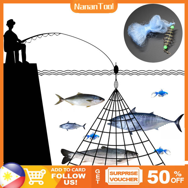hot Luminous Bead Netting Sea Fish Net Fishing Net Trap Mesh Tackle ...