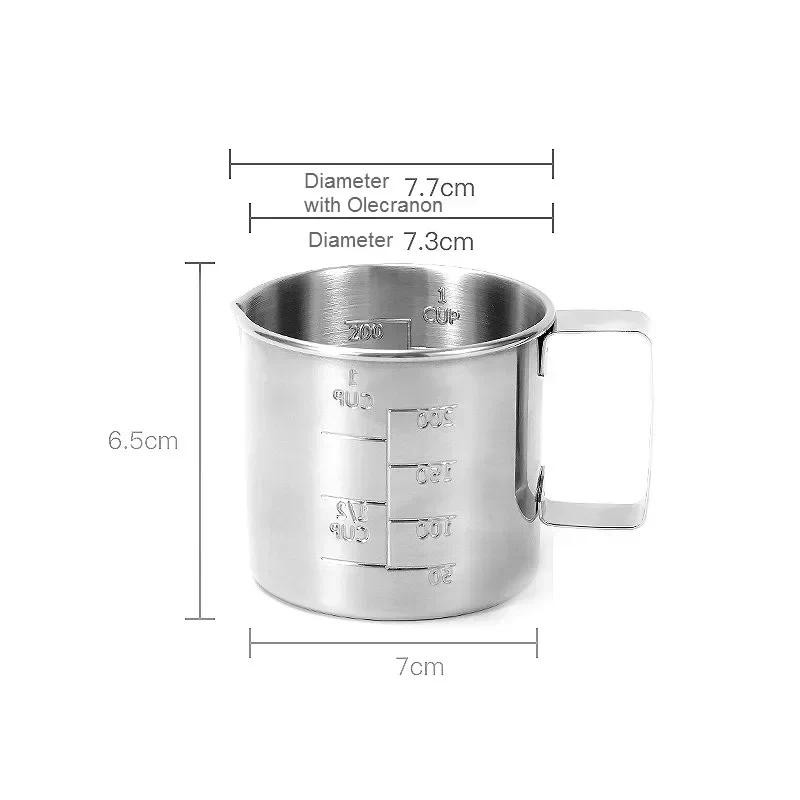 Stainless Steel Measuring Cup 200 mL Milk Tea Coffee Liquid Measuring ...