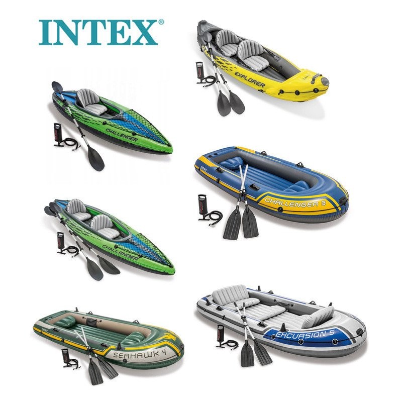 INTEXInflatable boat Full Series Single Double Canoe Rubber Rowboat ...