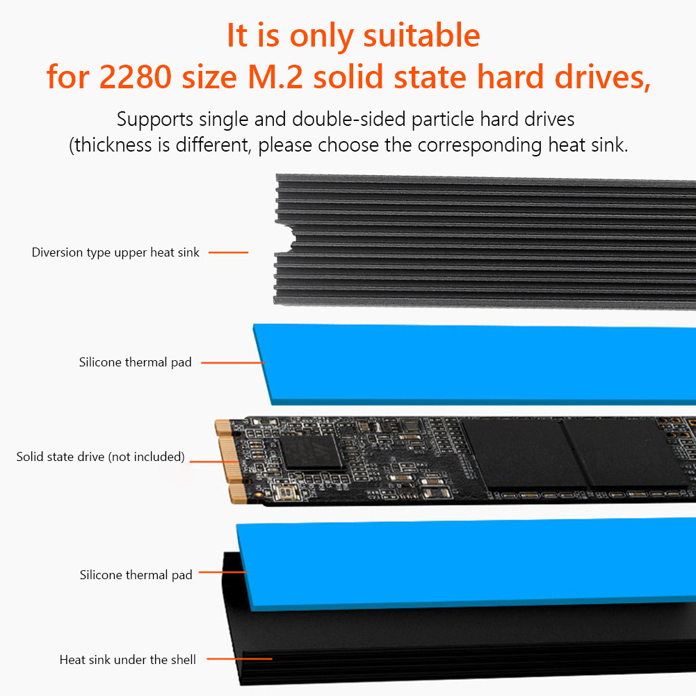 M.2 NVMe Heat Sink with Thermal Pad SSD Cooler Computer Accessories for ...