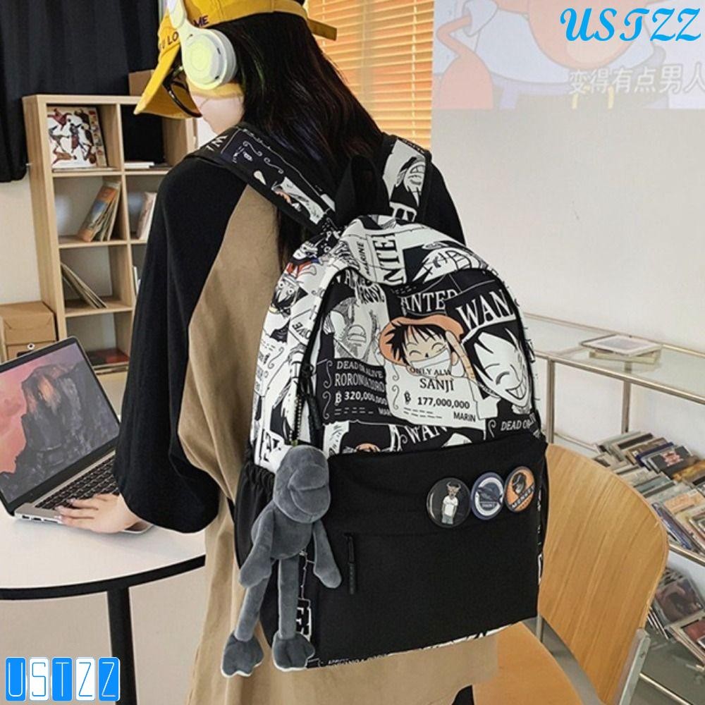 USTZZ Monkey D. Luffy Bag, Streetwear Zipper Wanted Luffy Backpack ...