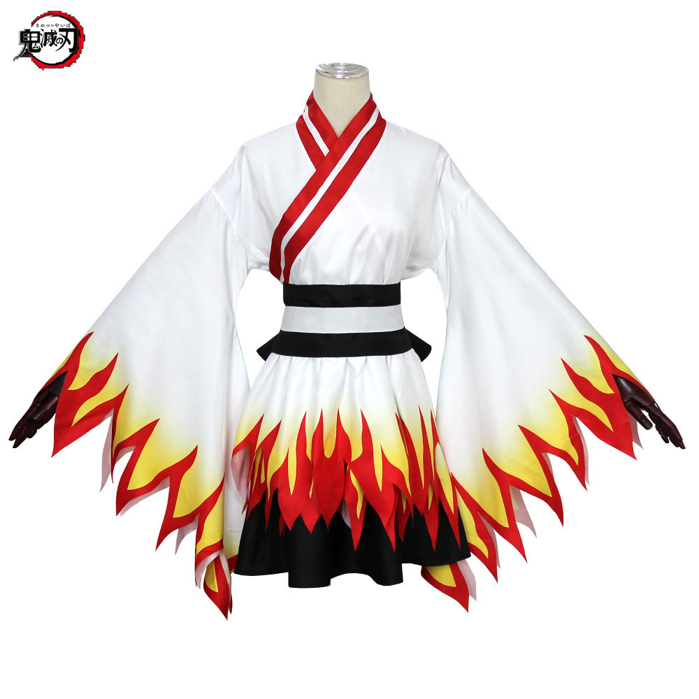 rengoku cosplay kyoujurou rengoku Kimono costume rengoku Skirt Demon ...
