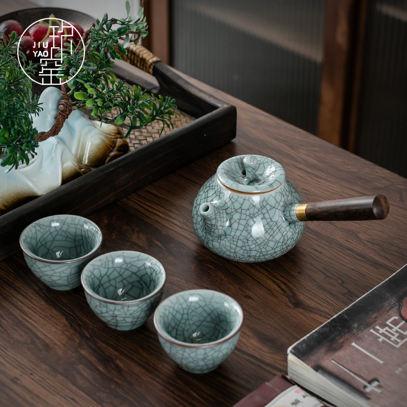 Ge Kiln Opening Film Teapot Ice Crack Large Teapot Tea Making Single ...