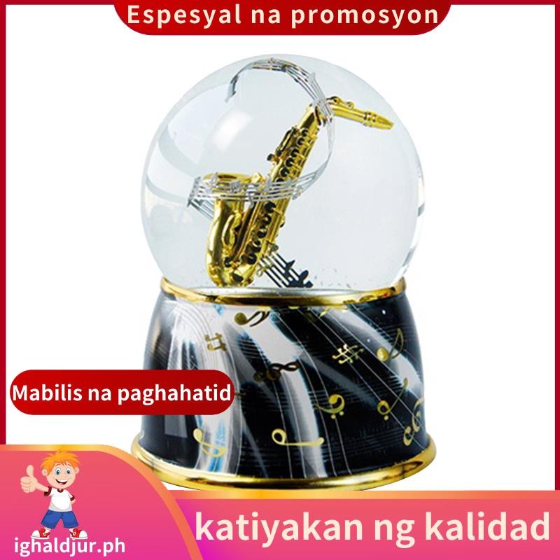 Music Theme Saxophone Crystal Ball Music Box Souvenir Birthday Party ...