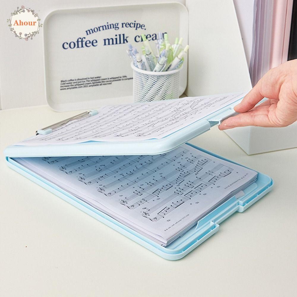AHOUR A4 Clipboard File Box Case Plastic 5 Color File Organizer Office ...
