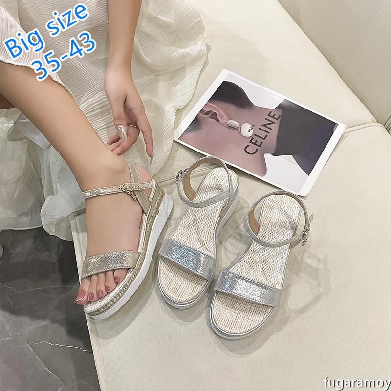 Large Size 35-43 Woven Sandals Back Strap Wedge Heel Women Sandals ...