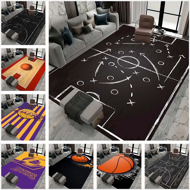 NBA Lakers Warriors Basketball Court Printed Carpet Living Room Sofa ...