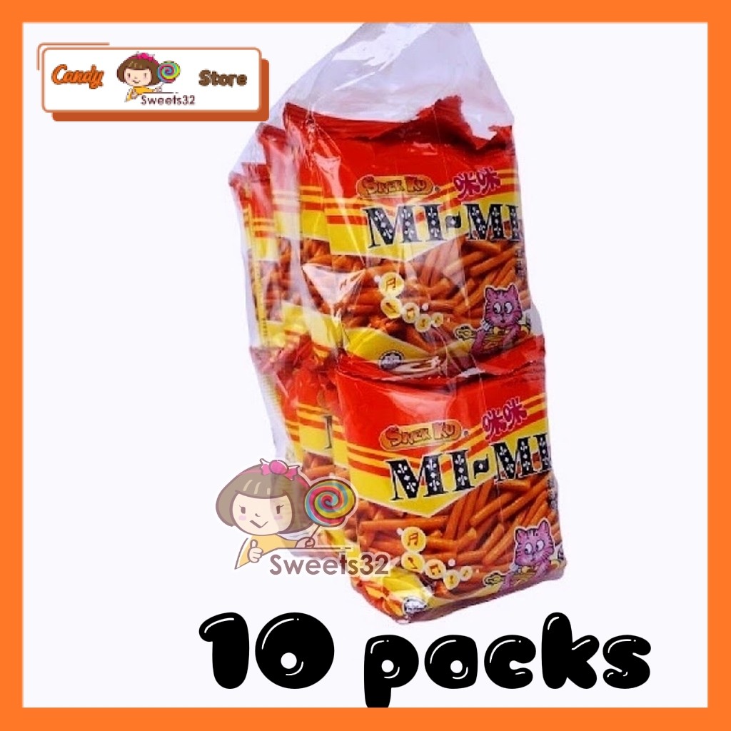 [ 10pack ] Mimi Snek Ku Prawn Flavoured Snack Chips | Shopee Philippines