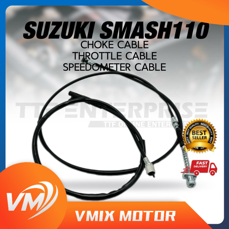 SUZUKI SMASH110 CHOKE CABLE / SPEEDOMETER CABLE / THROTTLE CABLE KABEL ...